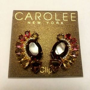 Carolee | Jewelry | Carolee Colorful Gold Earrings And Bracelet | Poshmark